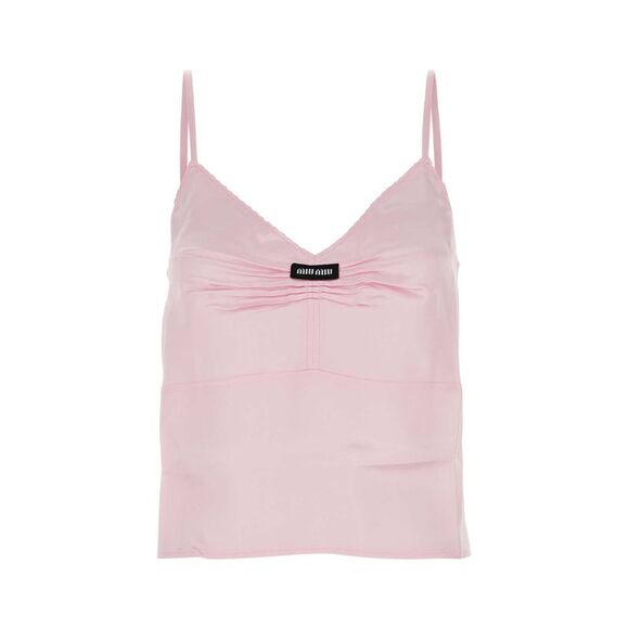 Miu Miu | Accessories | Miu Miu Women Pastel Pink Satin Tank Top | Poshmark